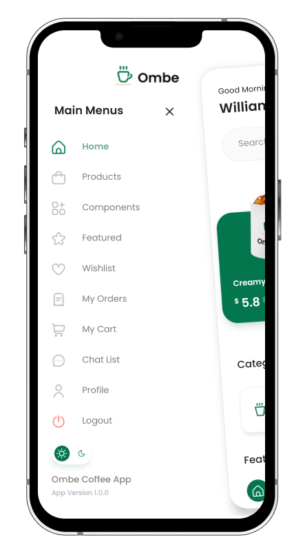 Ombe - React Native CLI Coffee Shop Mobile App Template by DexignZone