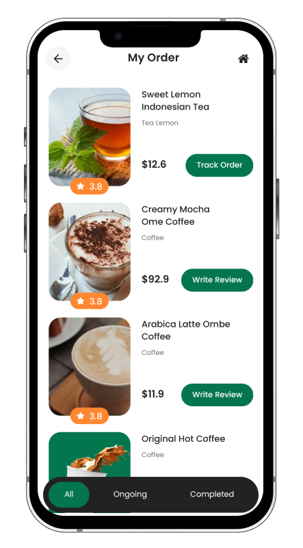 Ombe - React Native CLI Coffee Shop Mobile App Template by DexignZone