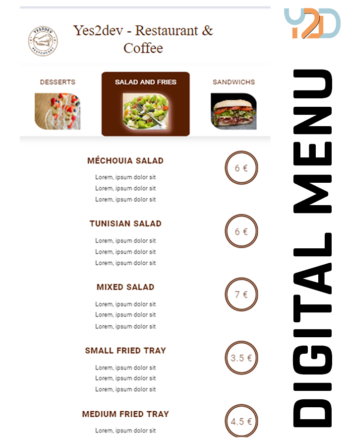 Template Digital Menu - Restaurant Coffe - HTML5 CSS3 JS by Yes2dev