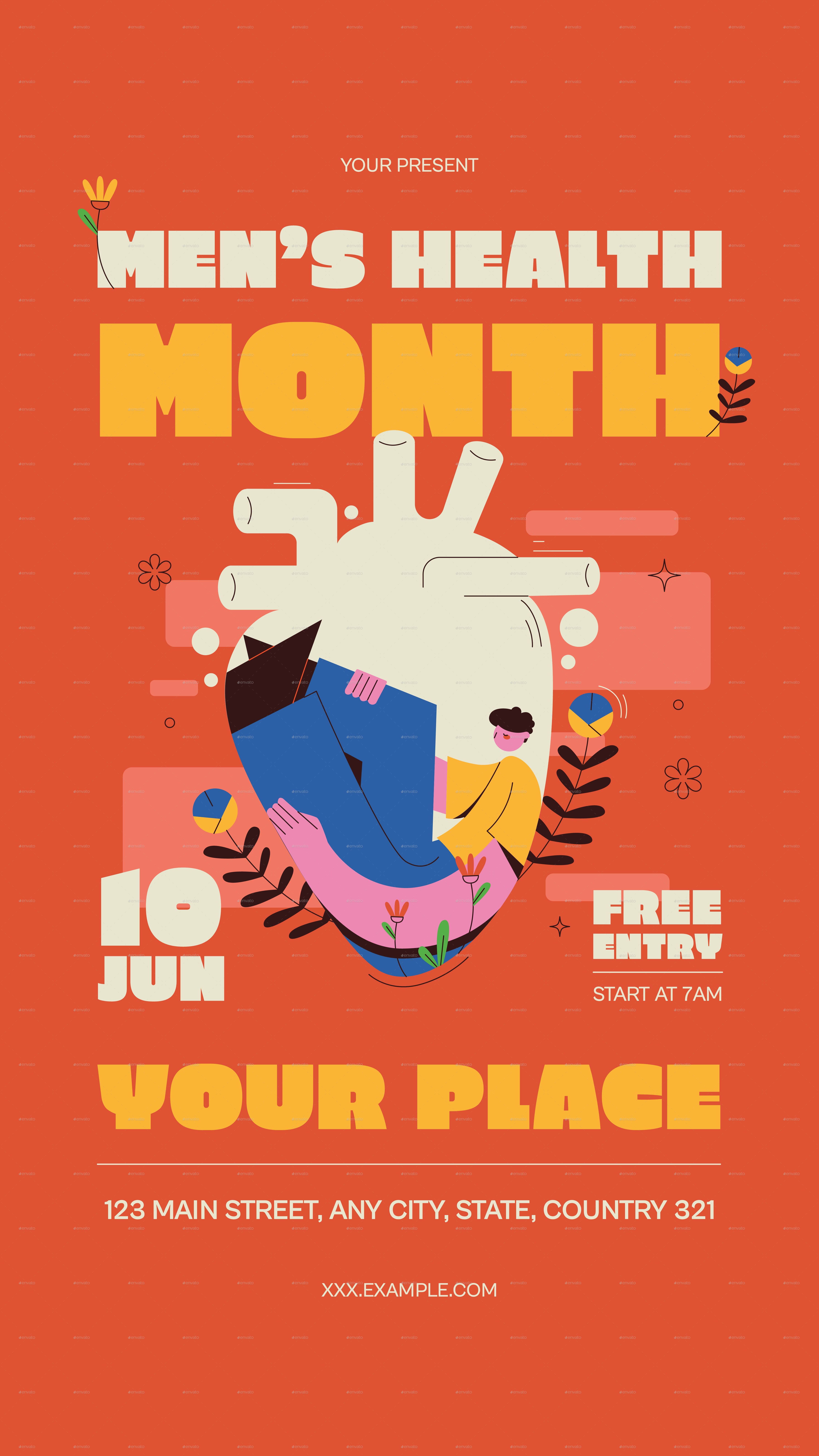 Orange Men's Health Month Flyer, Print Templates | GraphicRiver