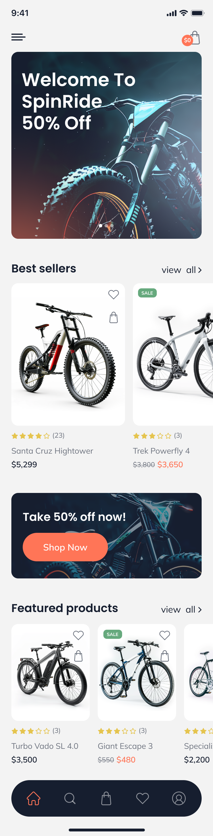 SpinRide - Bike Store Mobile App Figma UI Template by George_Fx ...