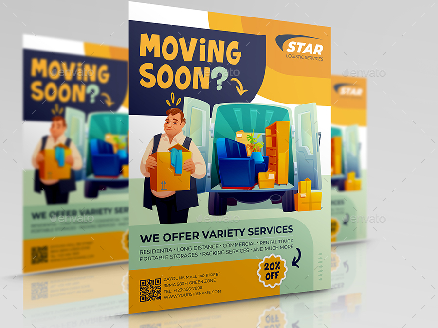 Moving House Services Flyer Template Vol.2, Print Templates | GraphicRiver