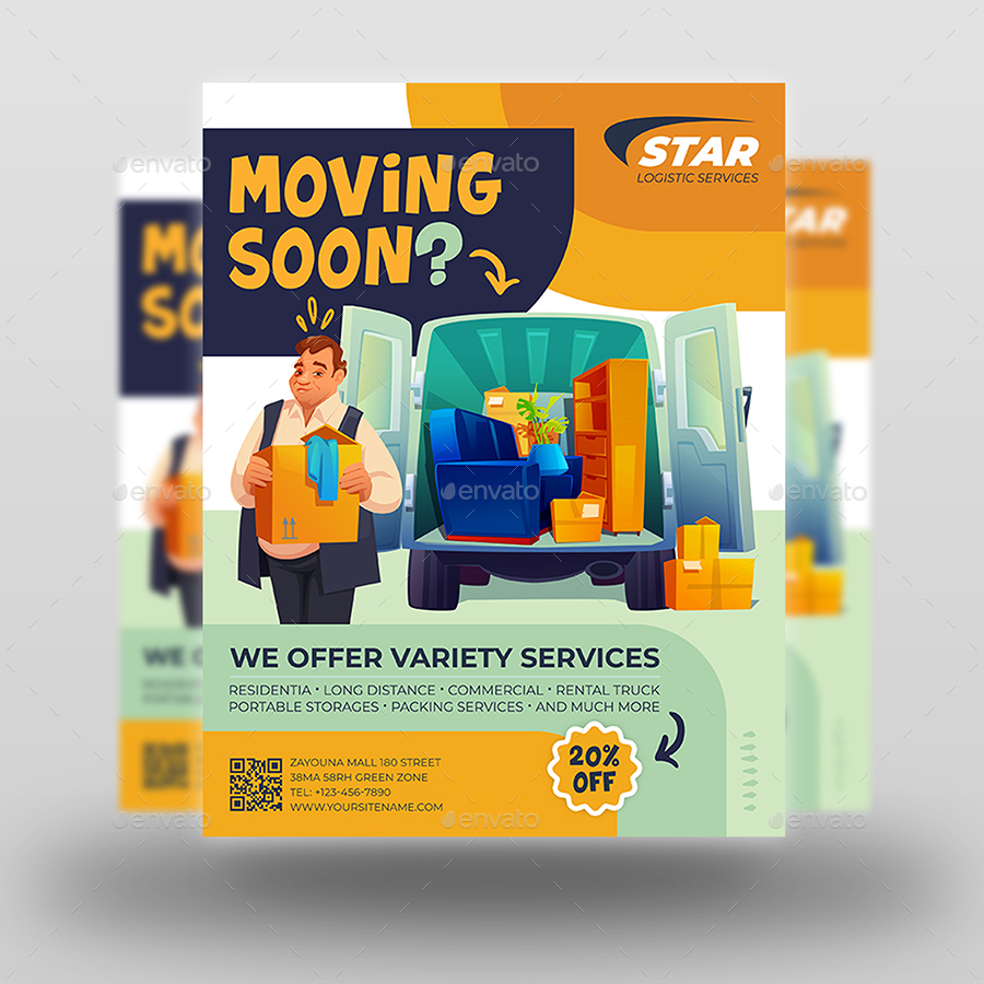 Moving House Services Flyer Template Vol.2, Print Templates | GraphicRiver