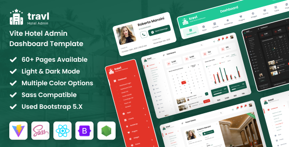 Travl - Vite Hotel Admin Dashboard Template by dexignlabs | ThemeForest
