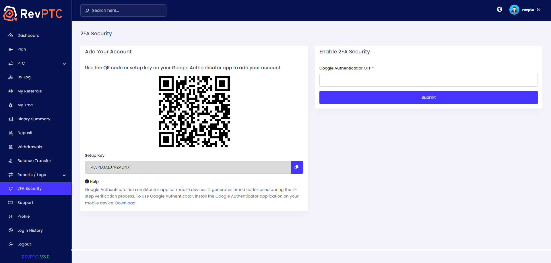 RevPTC - Multilevel Binary PTC Platform by ViserLab | CodeCanyon