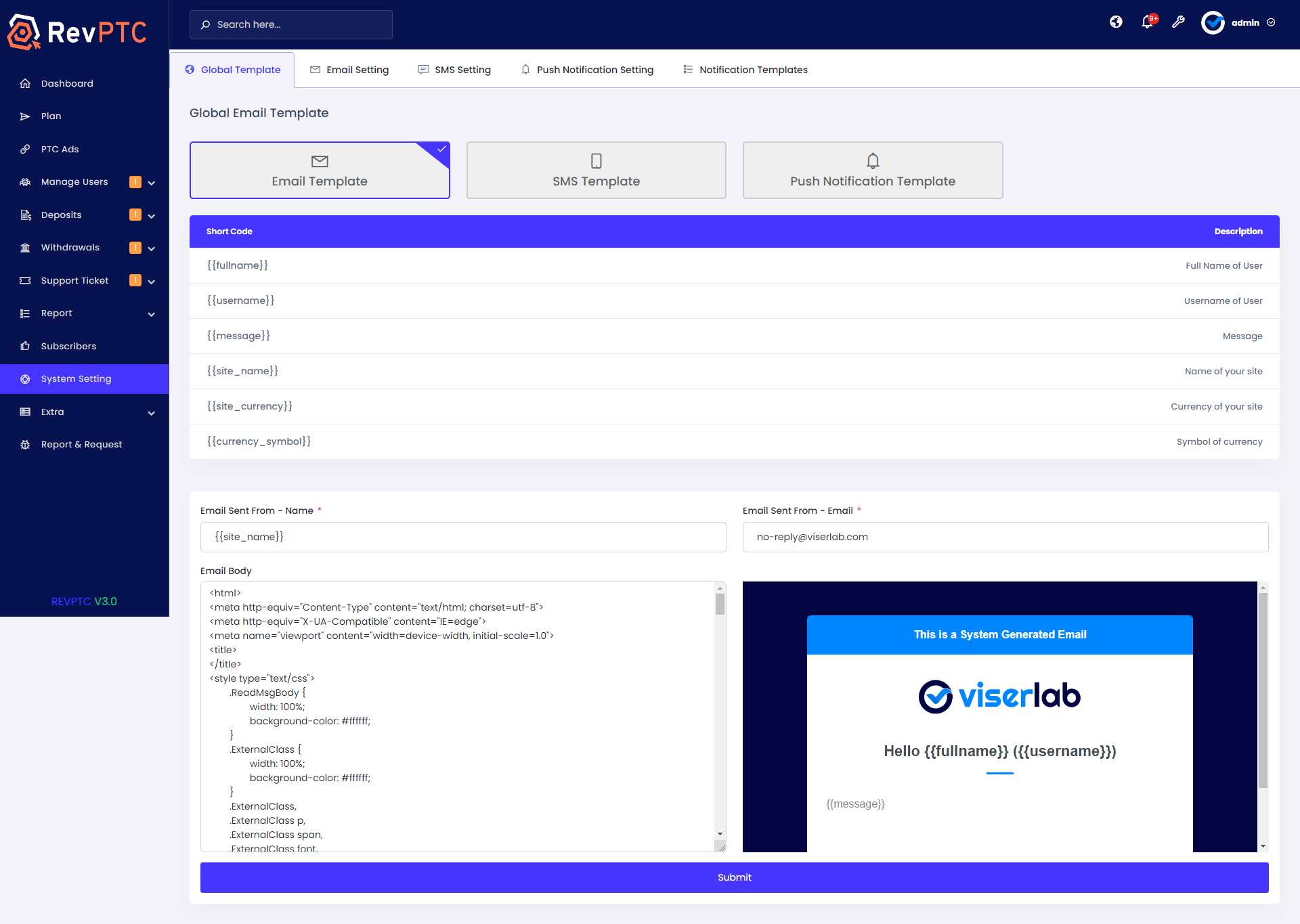 RevPTC - Multilevel Binary PTC Platform by ViserLab | CodeCanyon