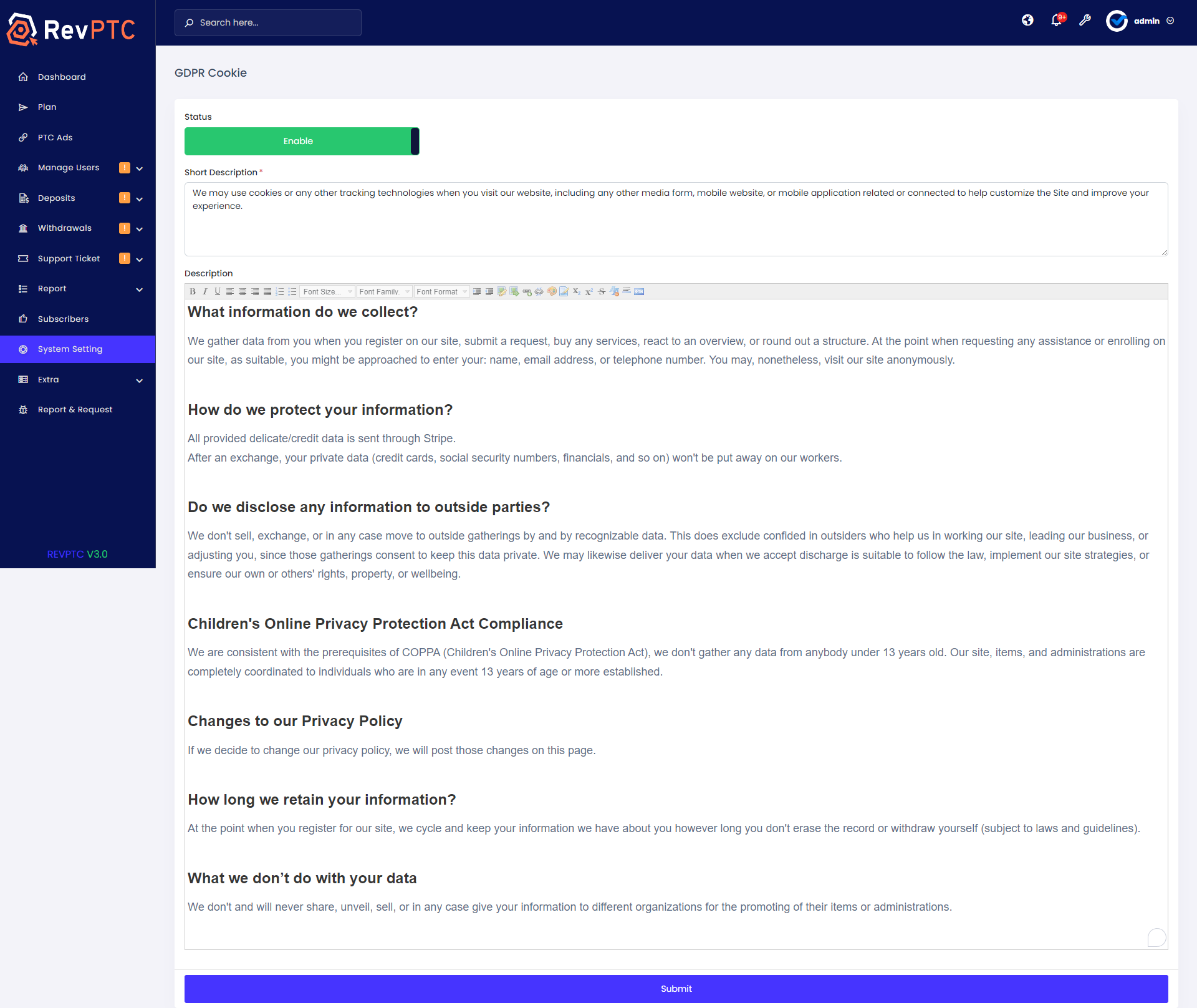 RevPTC - Multilevel Binary PTC Platform by ViserLab | CodeCanyon