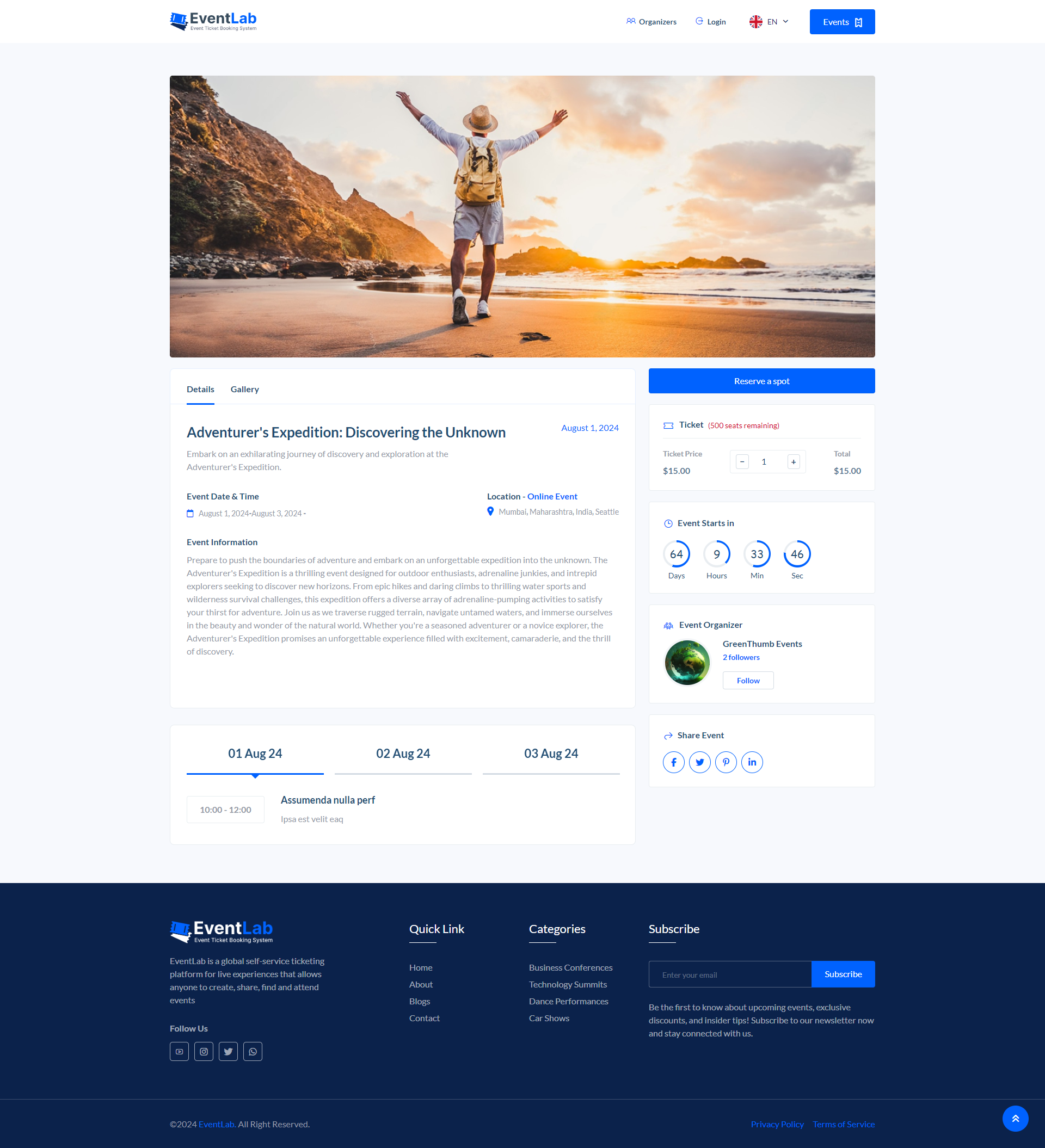 EventLab - Event Ticket Booking System by ViserLab | CodeCanyon