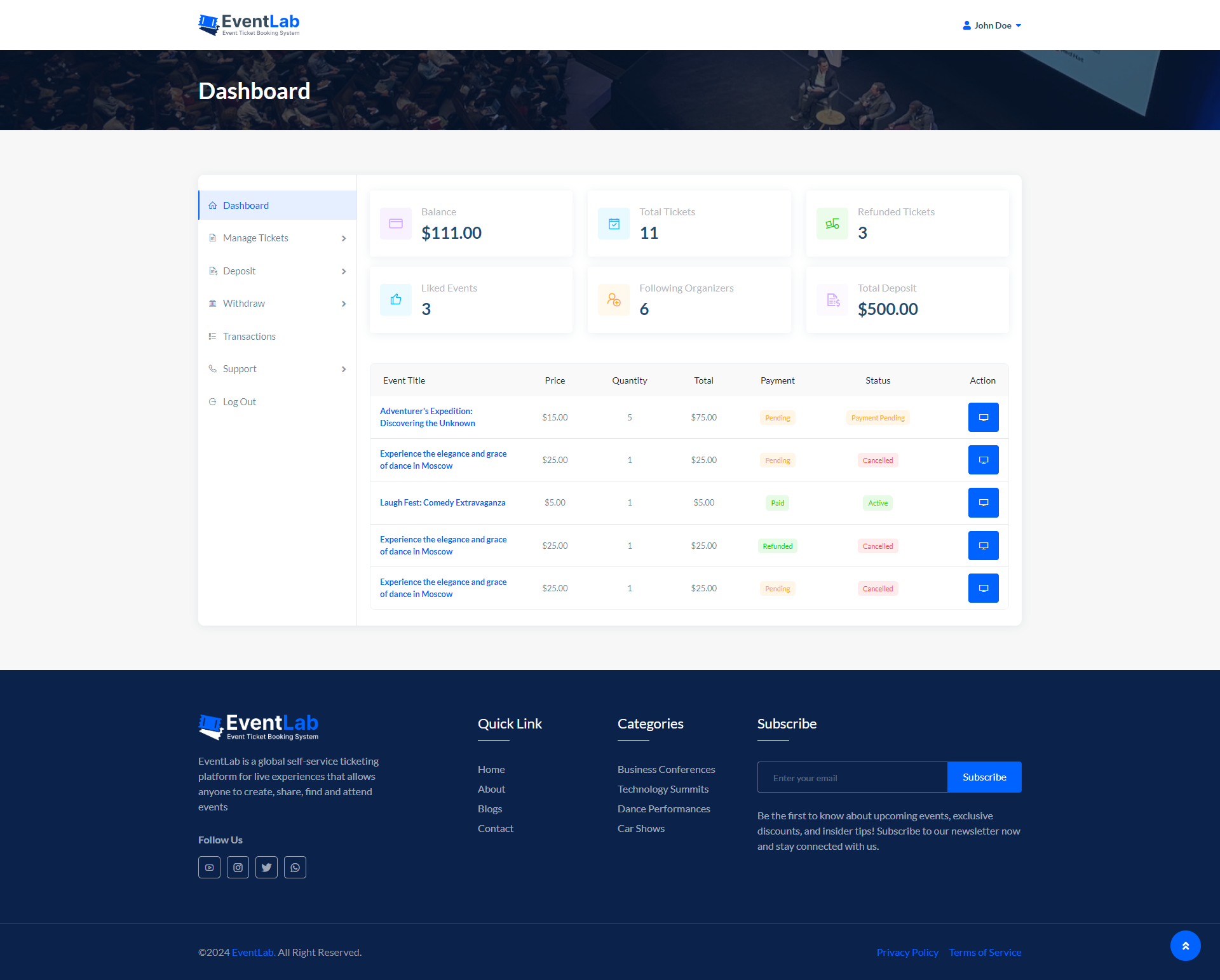 EventLab - Event Ticket Booking System by ViserLab | CodeCanyon