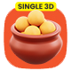 3D illustration of ladoo sweets in a clay pot for Diwali, Graphics