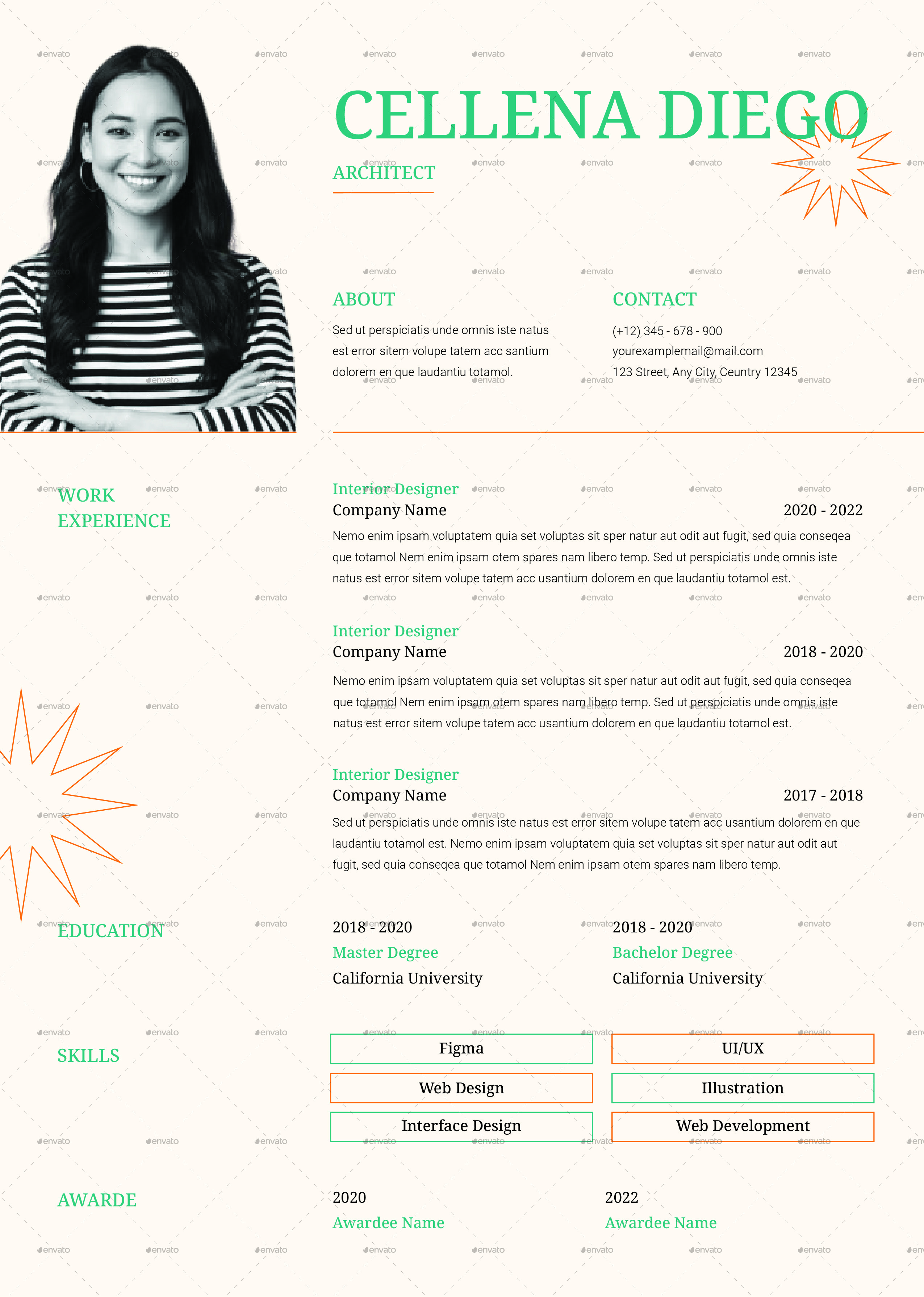 White Minimal CV Resume Pack, Print Templates | GraphicRiver