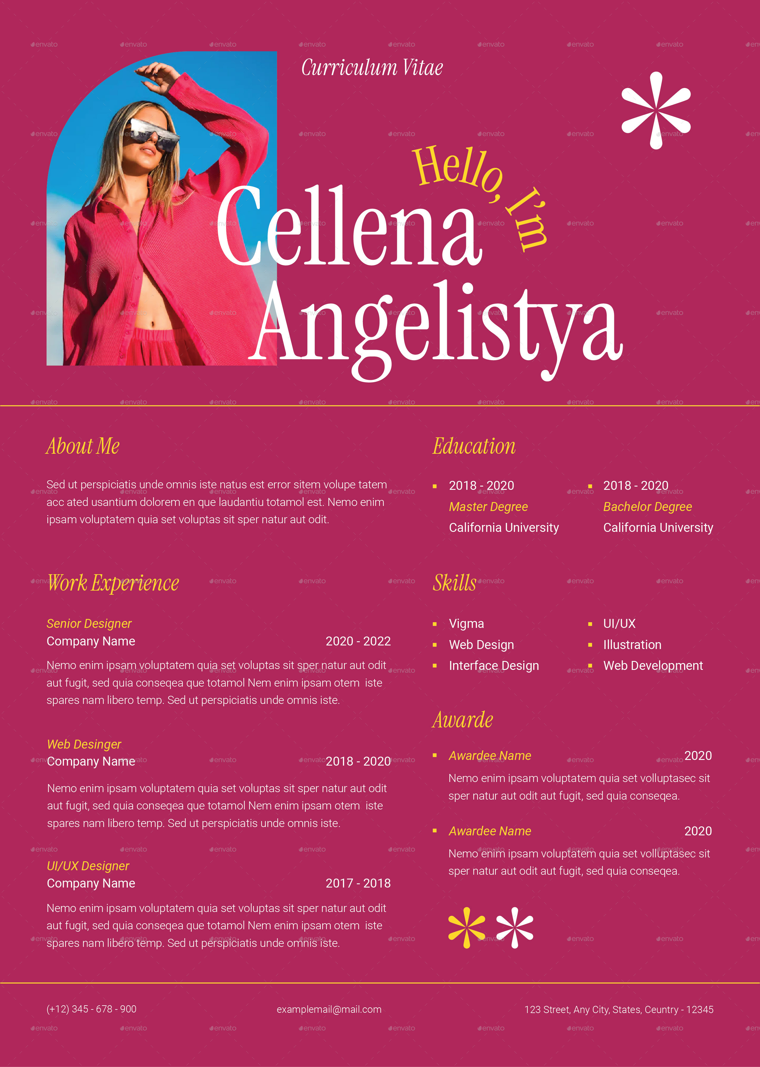 Red Creative CV Resume Pack, Print Templates | GraphicRiver