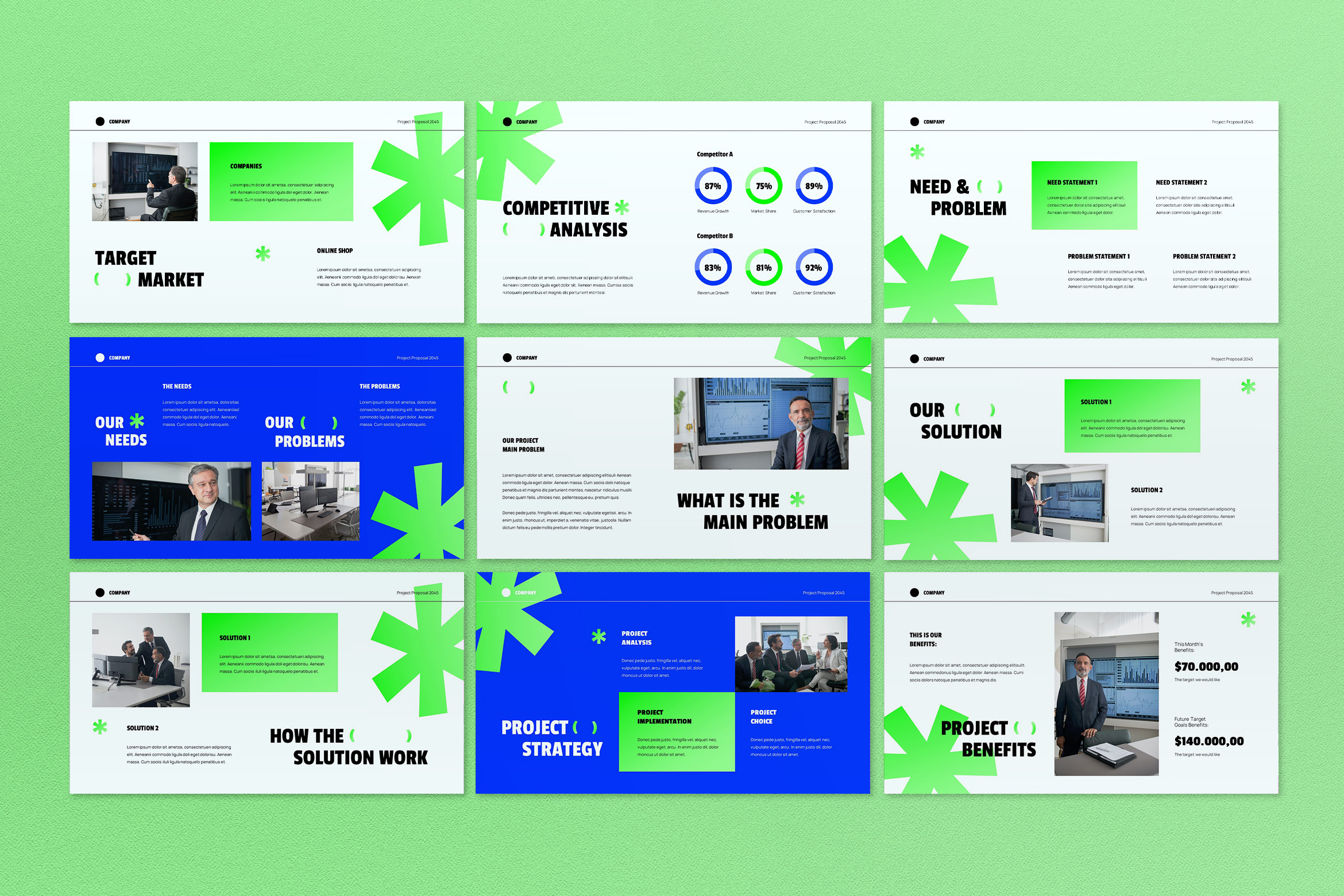 Blue Modern Project Proposal Presentation PPT, Presentation Templates