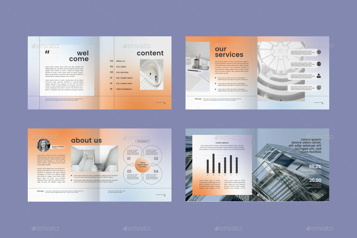 Square Company Profile Template, Print Templates | GraphicRiver