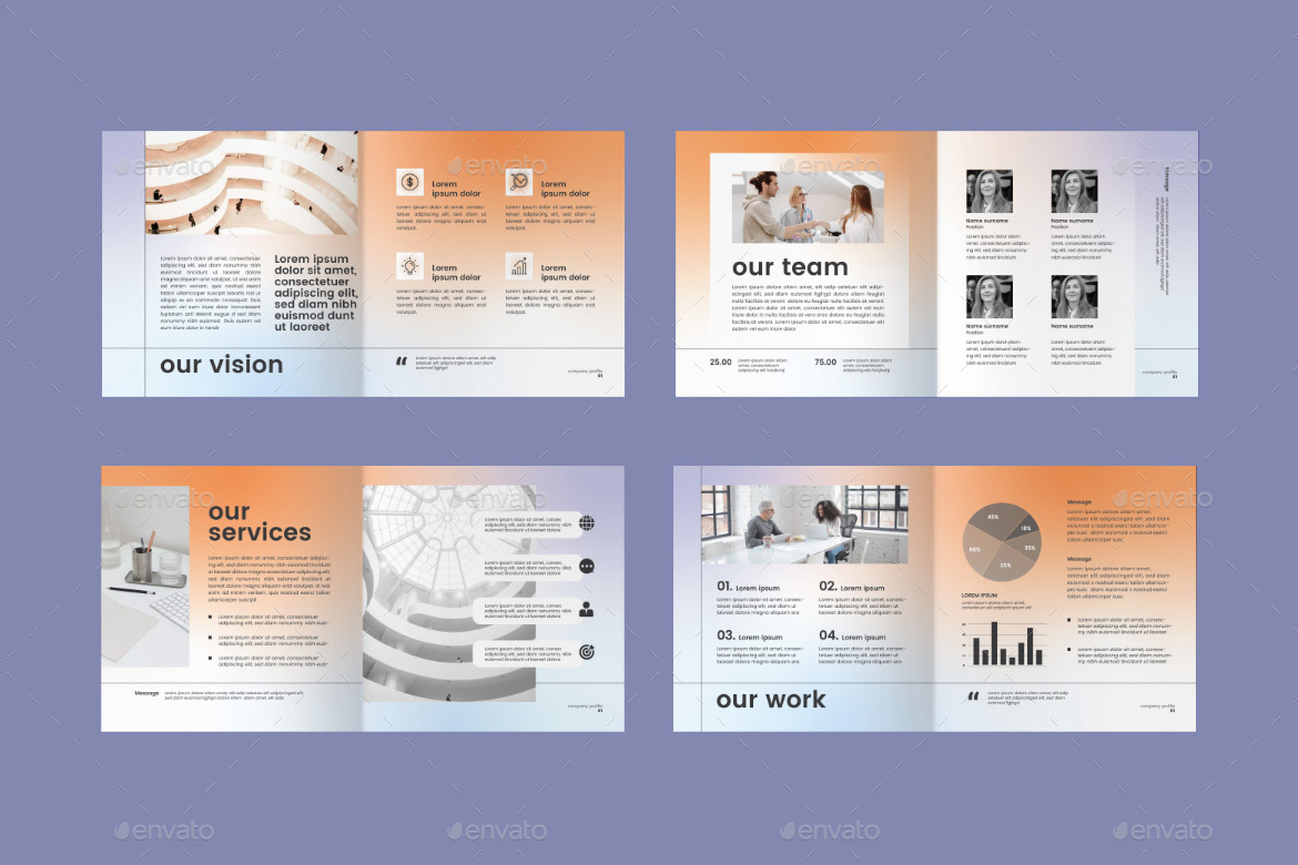 Square Company Profile Template, Print Templates | GraphicRiver
