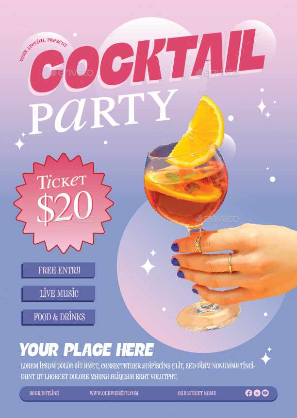 Cocktail Party Flyer, Print Templates | GraphicRiver
