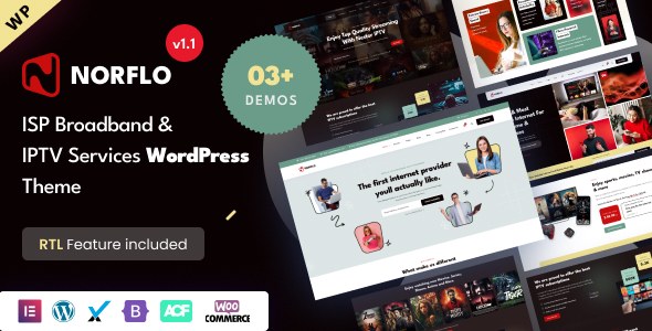 Norflo - ISP & IPTV Services Elementor WordPress Theme by HiboTheme