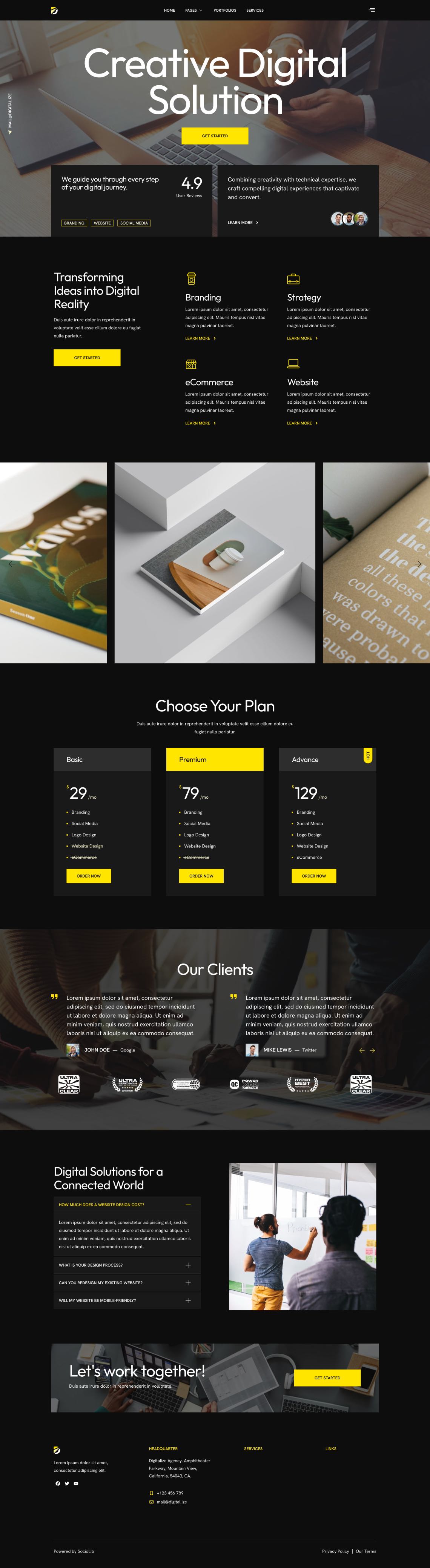 Digitalize - Creative Digital Agency & Portfolios Elementor Template ...