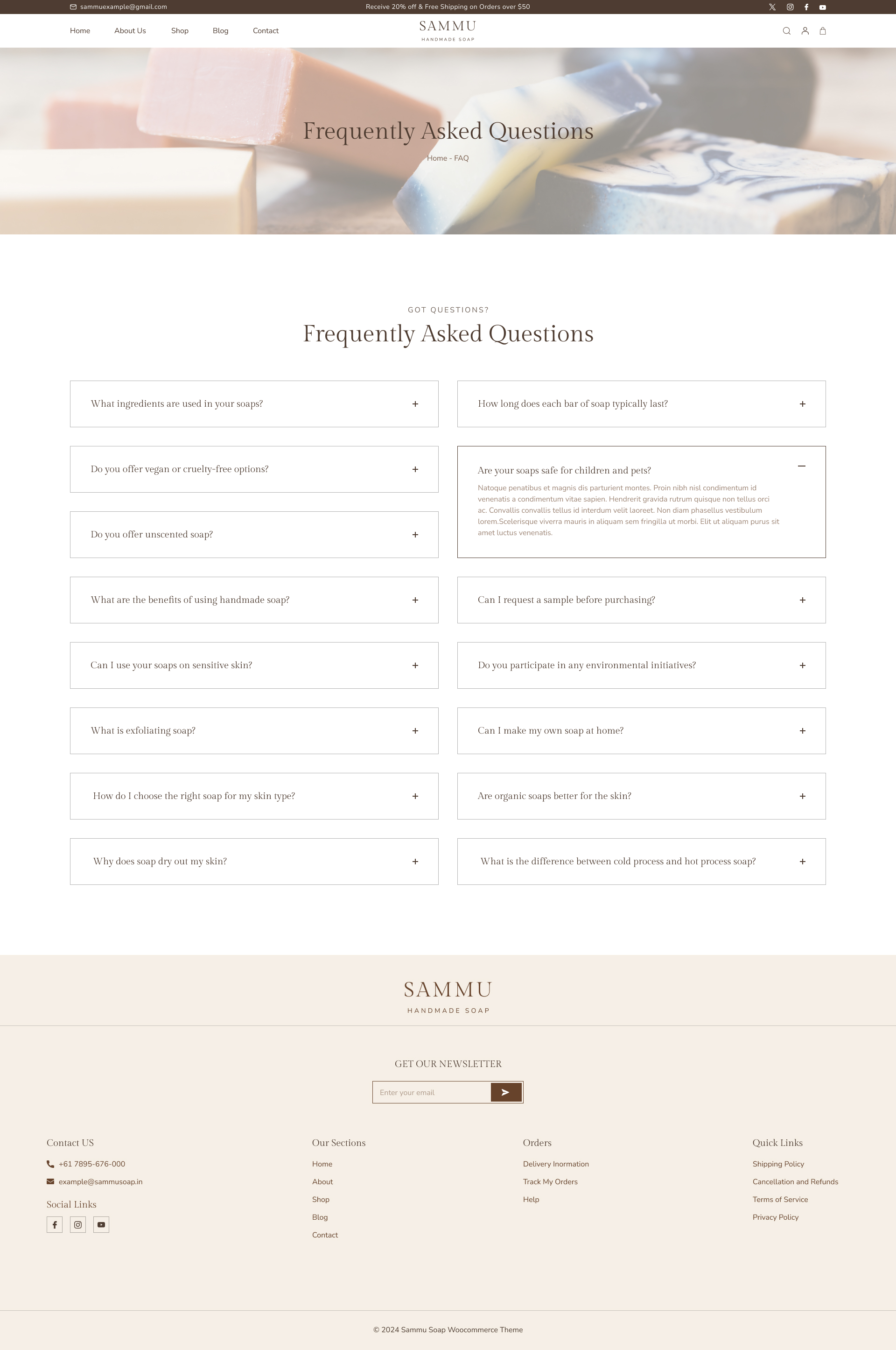 Sammu - Handmade Soap, Organic Store Figma UI Template by venusweb