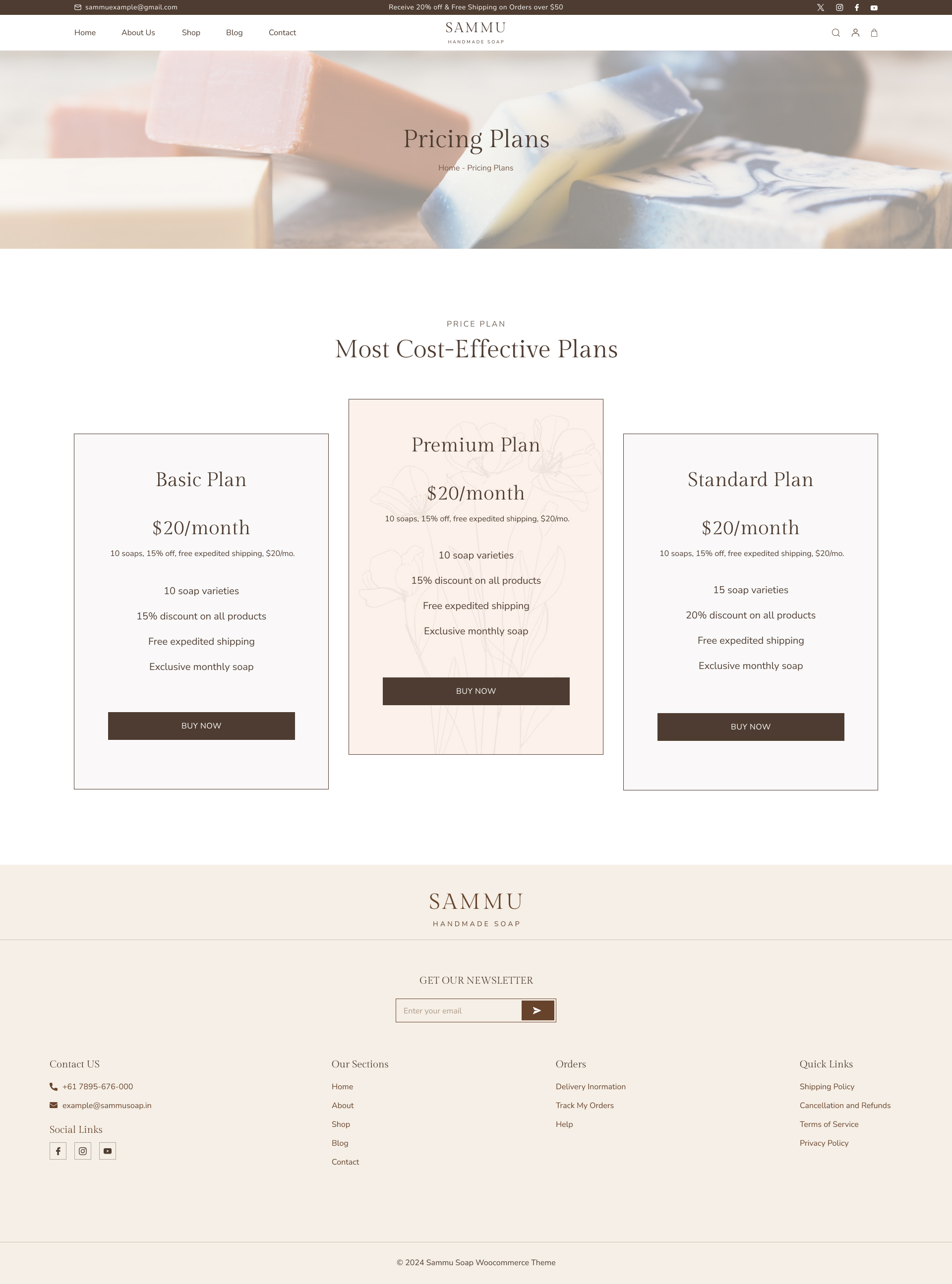 Sammu - Handmade Soap, Organic Store Figma UI Template by venusweb