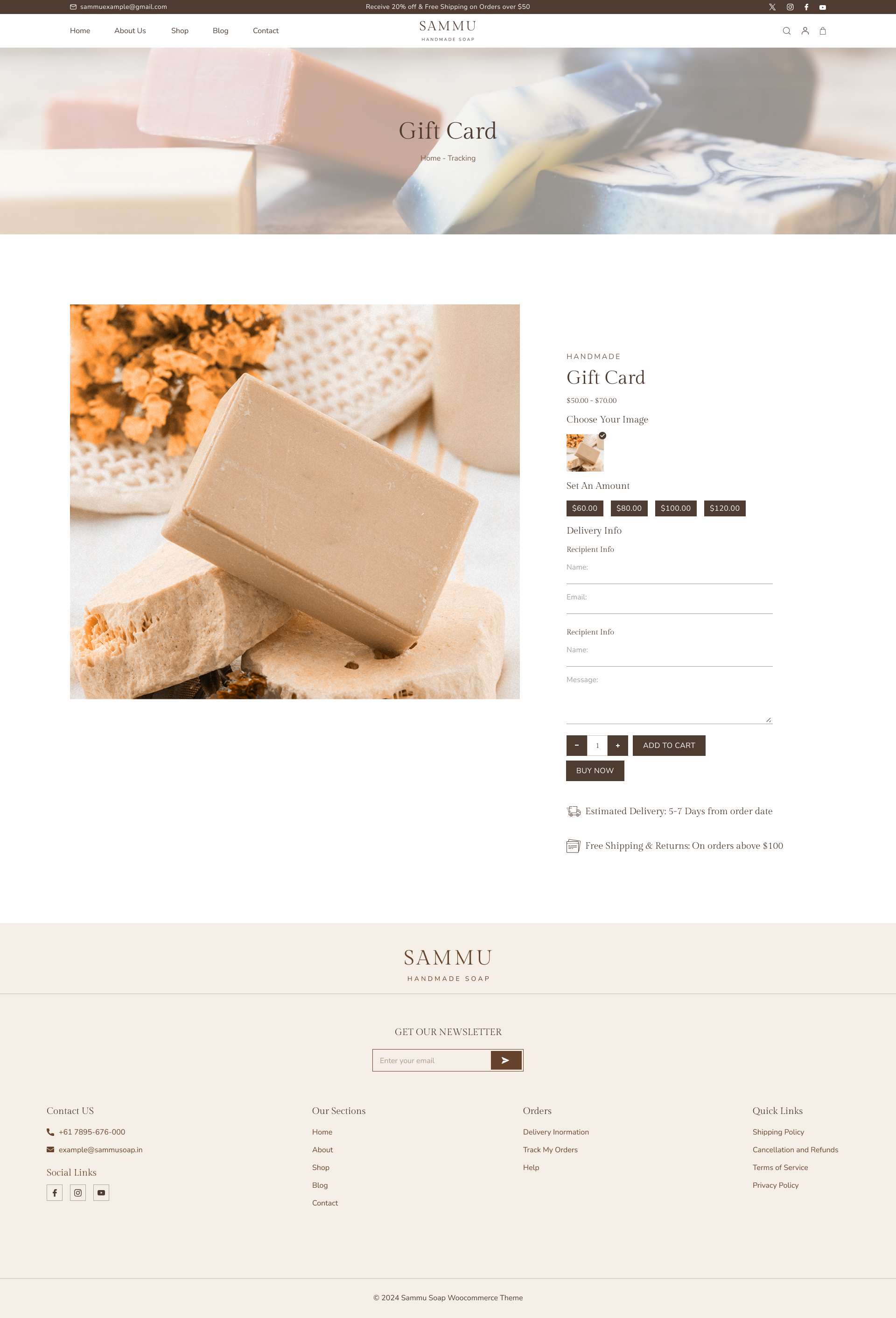 Sammu - Handmade Soap, Organic Store Figma UI Template by venusweb