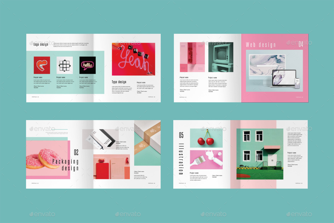 Square Personal Portfolio Brochure, Print Templates | GraphicRiver