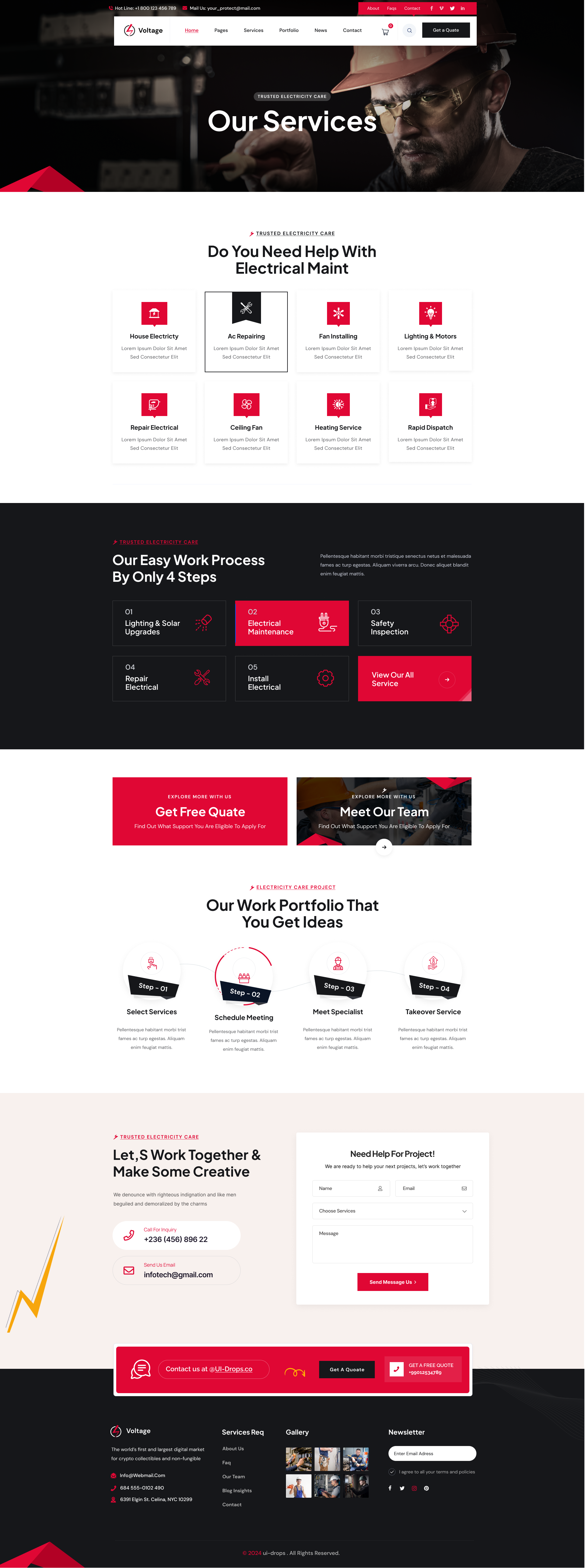 Voltage- Electrical Repair & Service Figma Template by UI-Drops ...