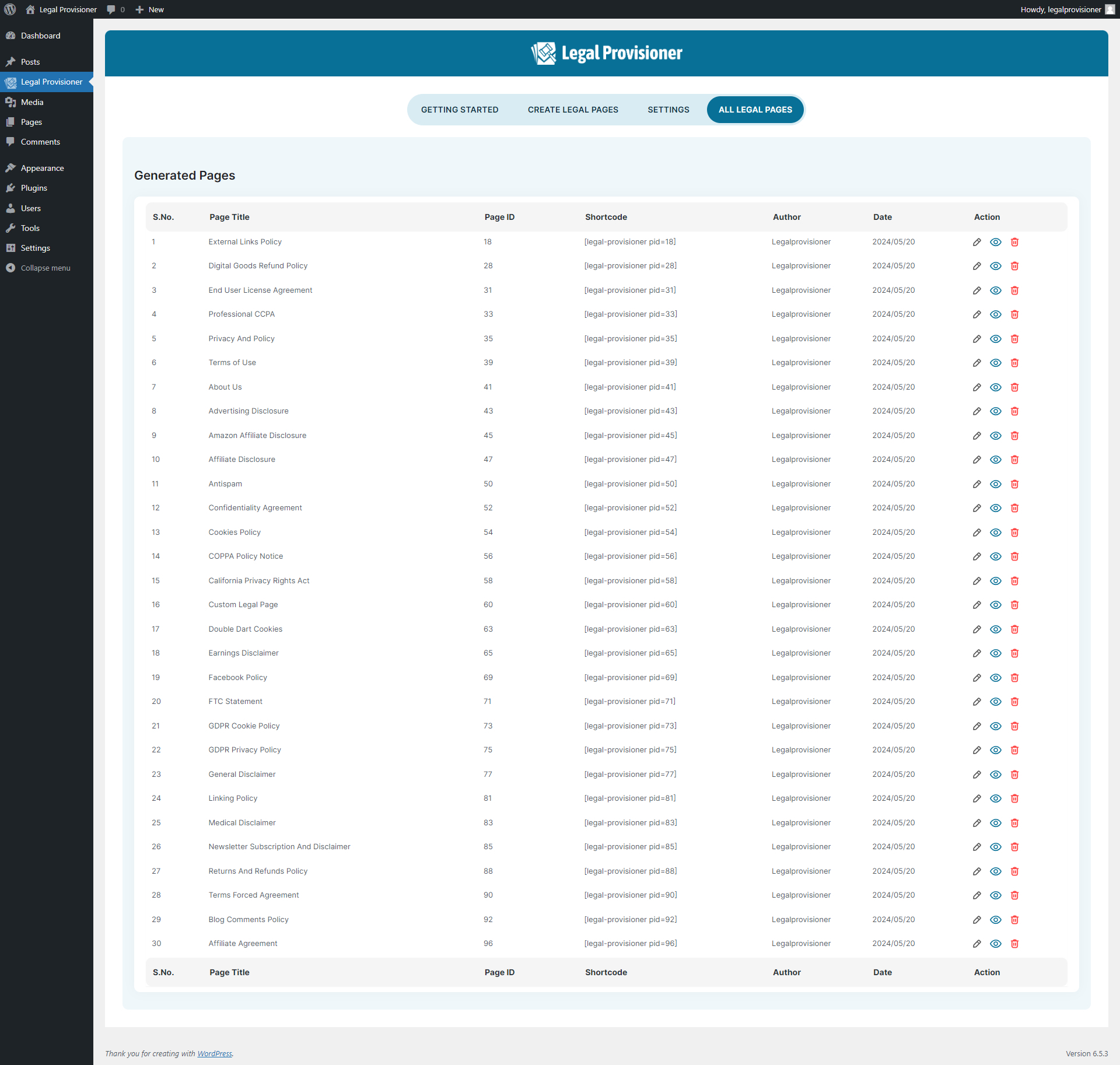 WordPress Legal Pages Generator Plugin with AI by kamleshyadav | CodeCanyon