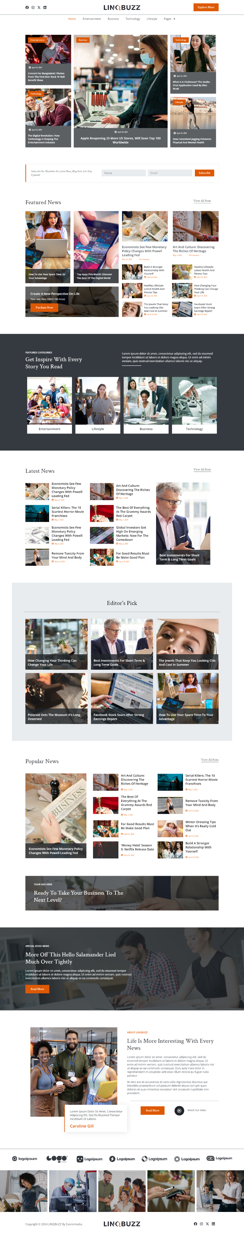 Linqbuzz - Blog & Magazine Elementor Pro Template Kit by Evonicmedia