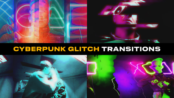 Cyberpunk Glitch Transitions | After Effects, After Effects Project Files