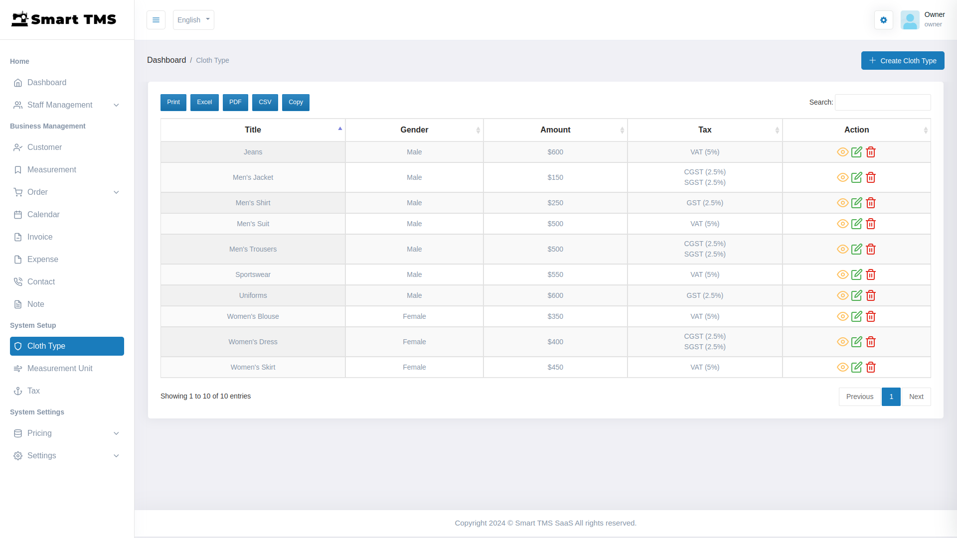 Smart TMS SaaS - Tailor Management System by smartwebinfotech | CodeCanyon