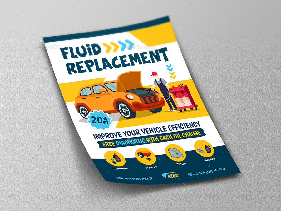 Oil Change Service Flyer Template Vol.2, Print Templates | GraphicRiver
