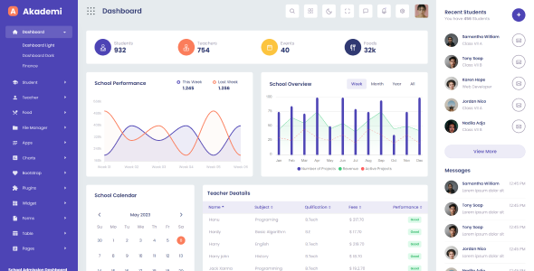 Akademi - Flask School Management Admin Dashboard Template by dexignlabs