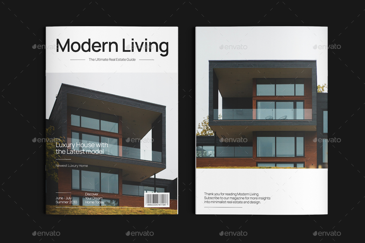 Modern Real Estate Magazine Template, Print Templates | GraphicRiver