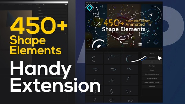 Shape Elements Pack | Extension 450+ Elements, Premiere Pro Templates