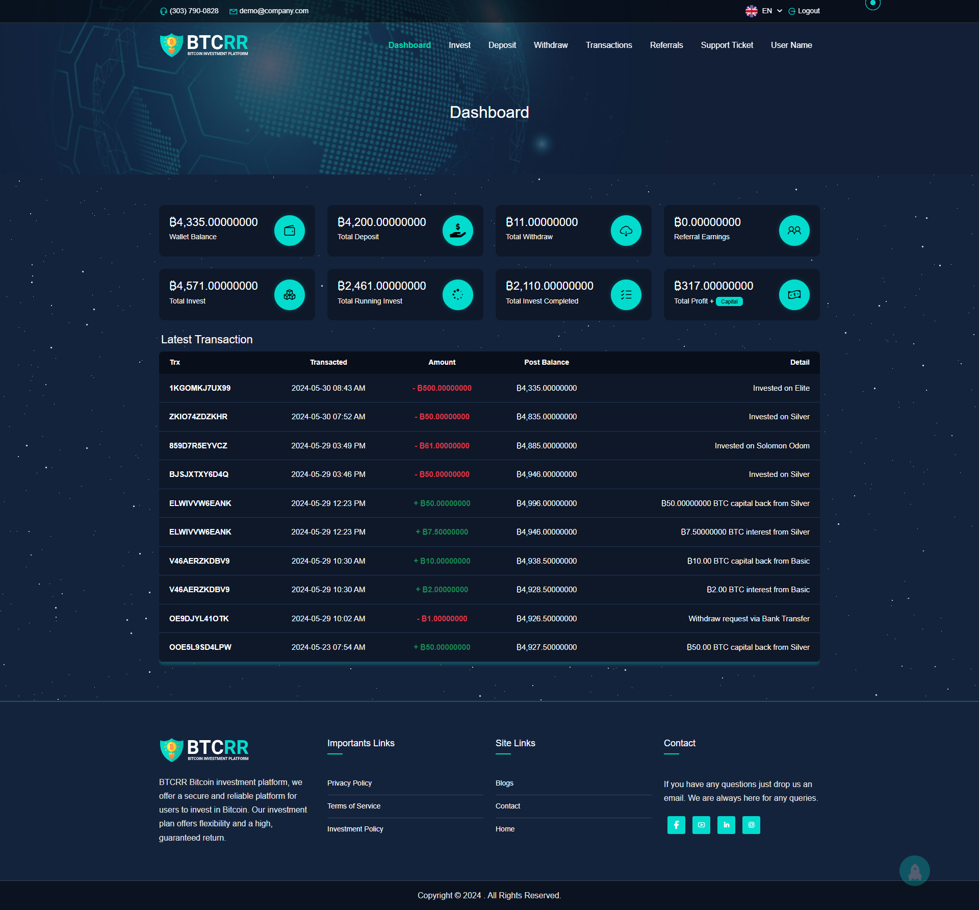 btcRR - Bitcoin Investment Platform by ViserLab | CodeCanyon