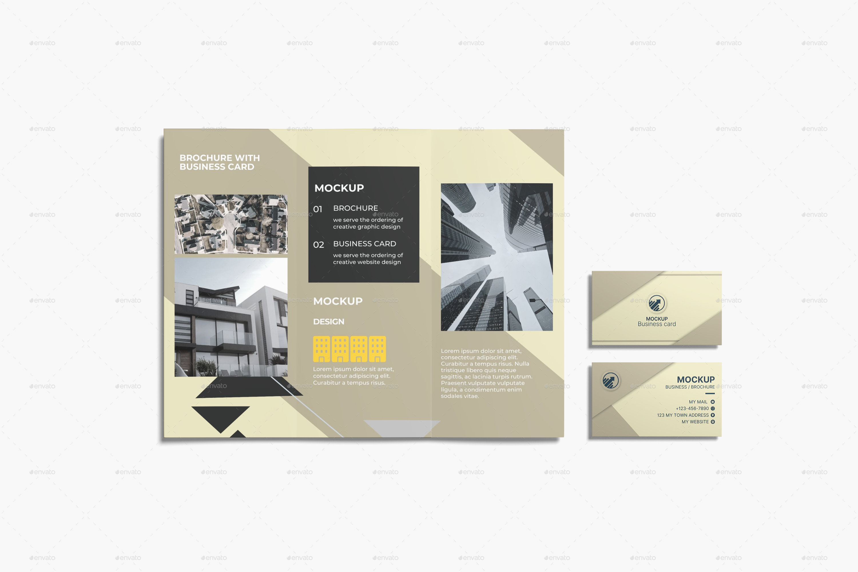 Brochure With Business Card, Graphics | GraphicRiver