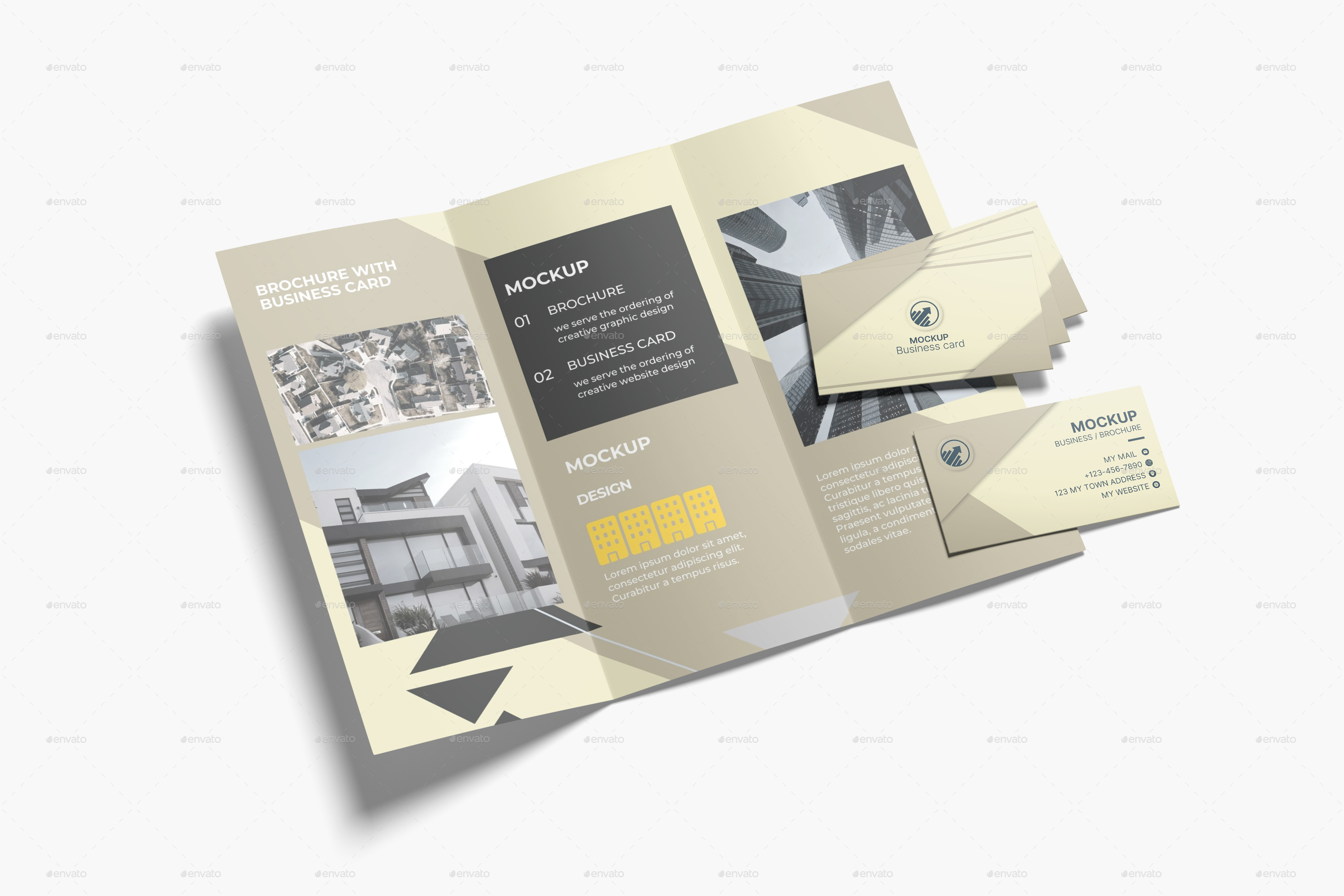 Brochure With Business Card, Graphics | GraphicRiver