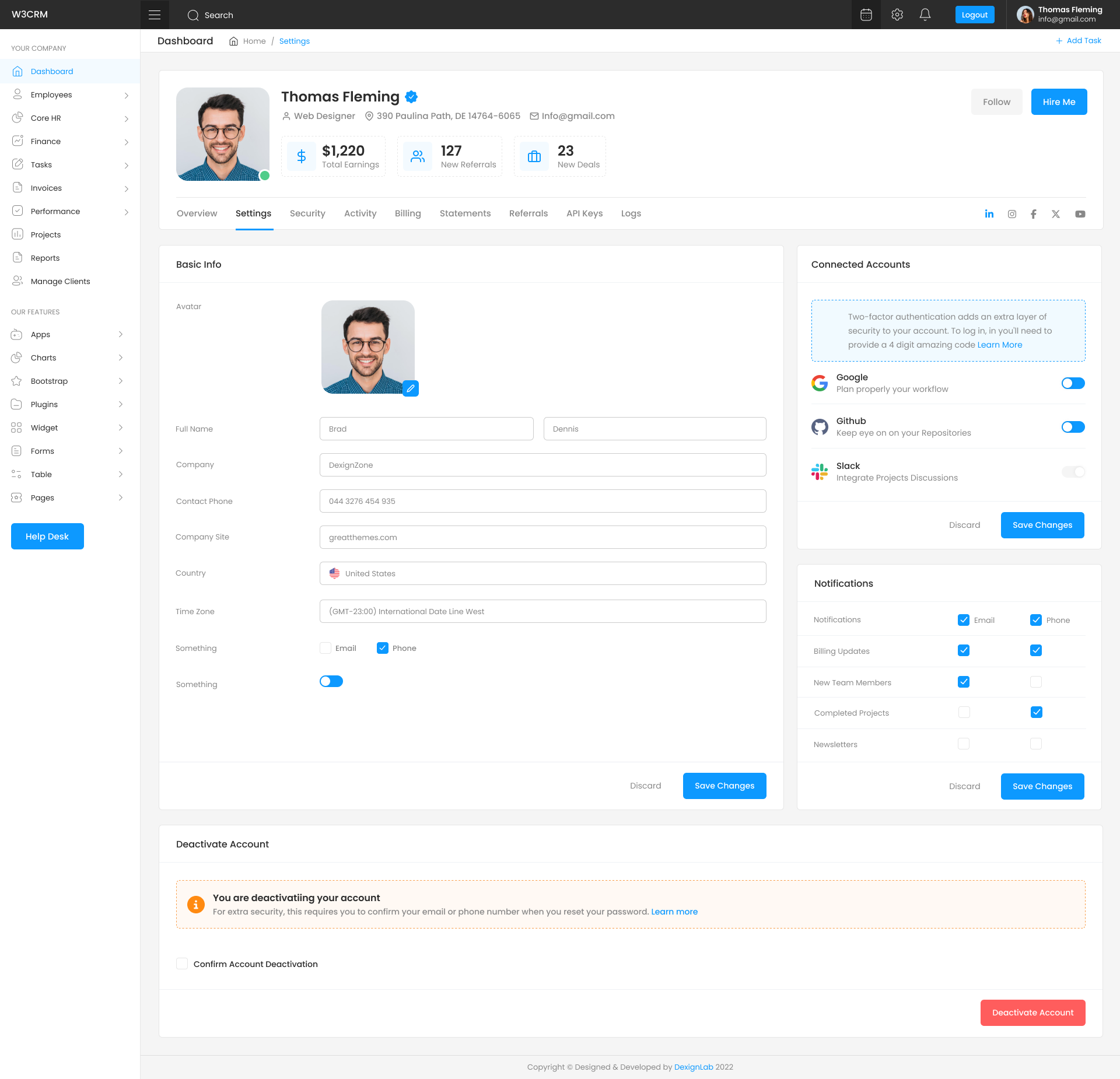 W3CRM - Admin Dashboard Figma Template by DexignZone | ThemeForest