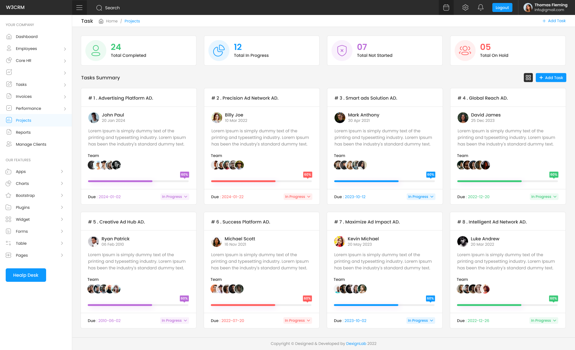 W3CRM - Admin Dashboard Figma Template by DexignZone | ThemeForest
