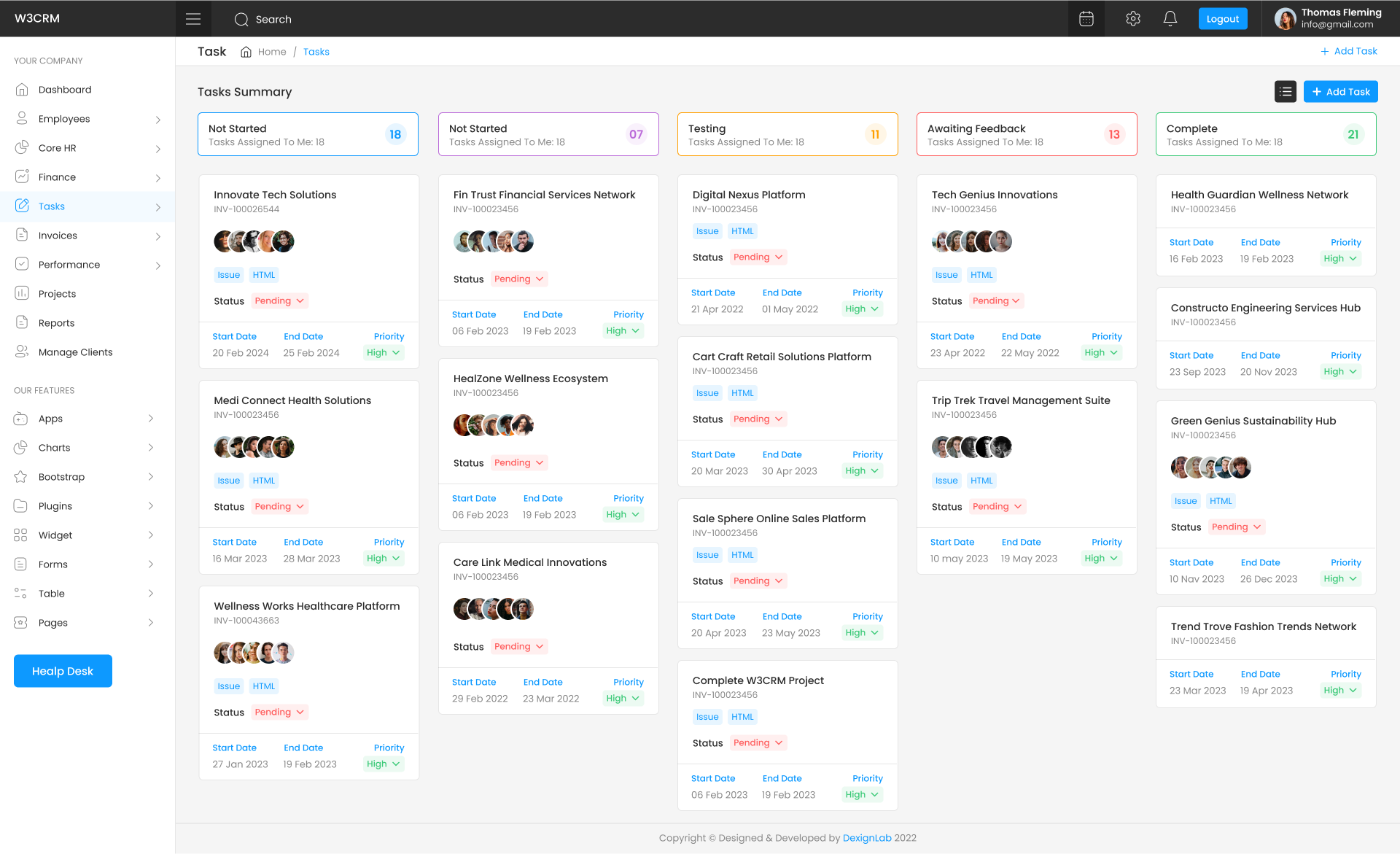 W3CRM - Admin Dashboard Figma Template by DexignZone | ThemeForest