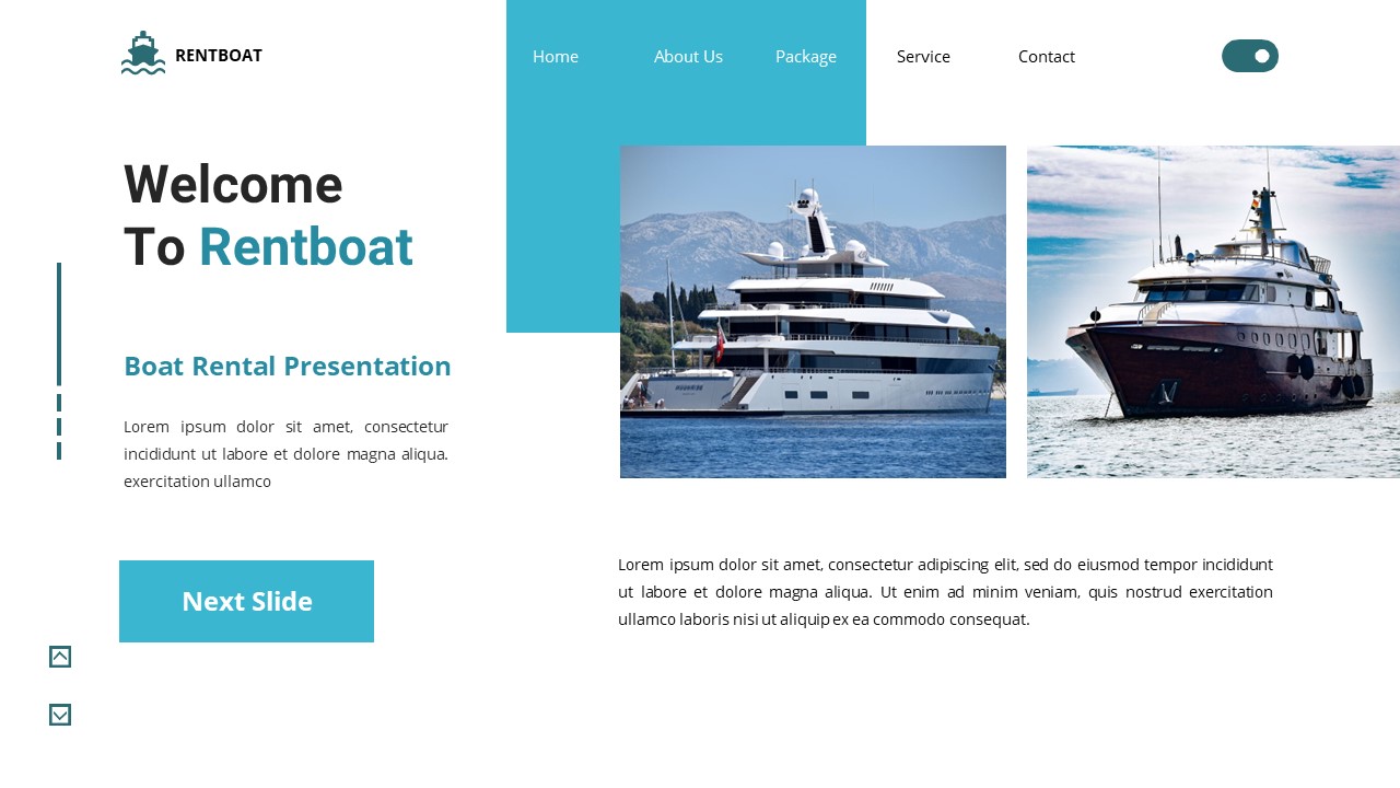 Rentboat - Boat Rental Powerpoint Templates, Presentation Templates