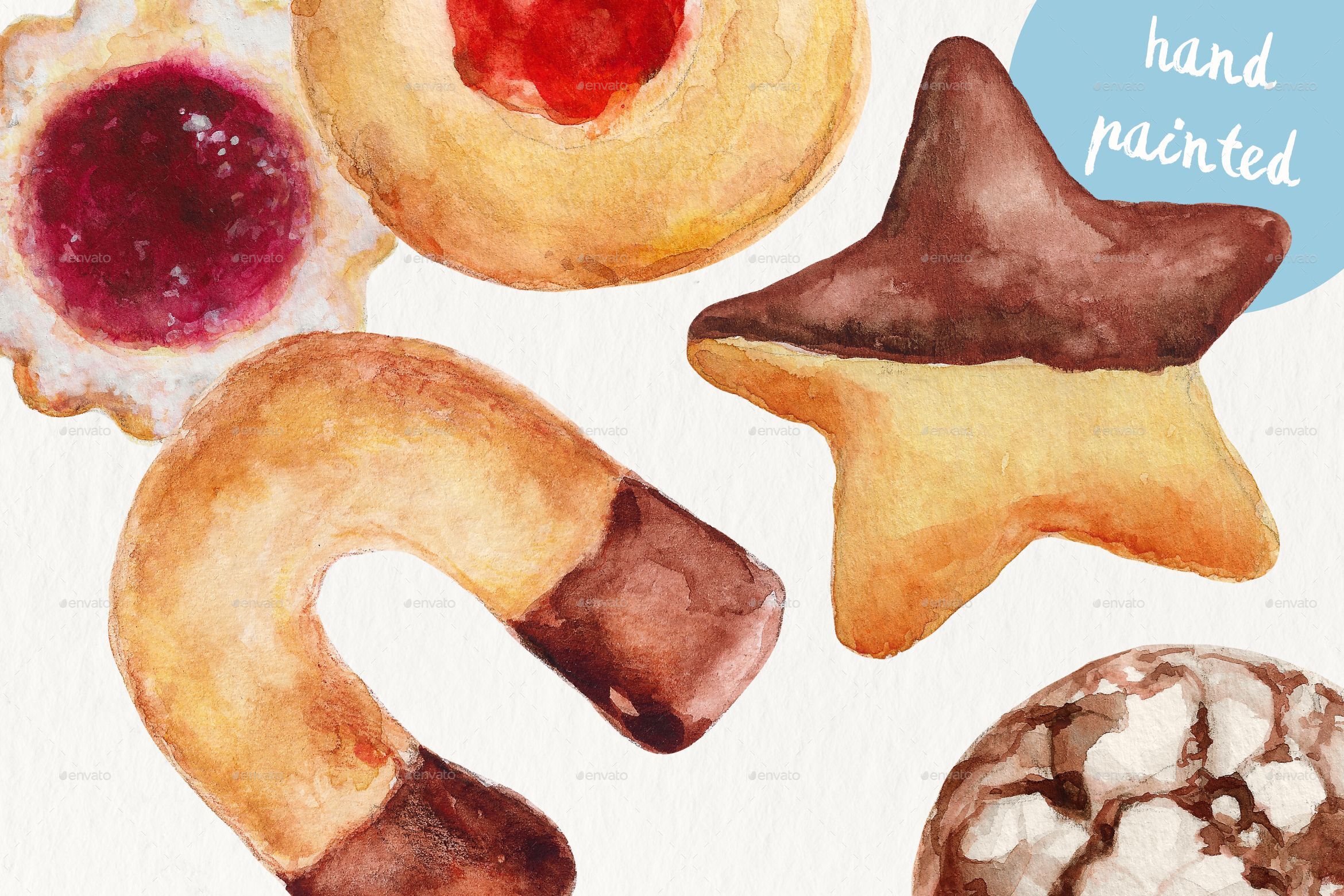 Butter Cookies Watercolor Set, Graphics | GraphicRiver