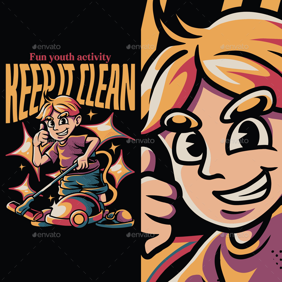 Keep it Clean T-Shirt Design Template, T-Shirts | GraphicRiver