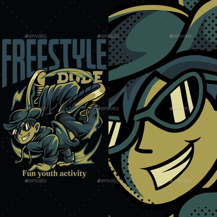 Freestyle Dude T-Shirt Design Template, T-Shirts | GraphicRiver