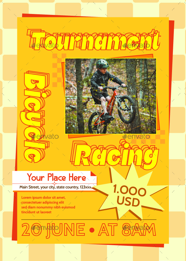 Bicycle Tournament Flyer, Print Templates | GraphicRiver
