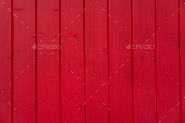 dyed red color wood planks texture, background. house exterior ...
