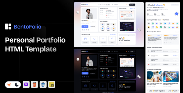 Bentofolio - Personal Portfolio HTML Template by Marvel_Theme | ThemeForest