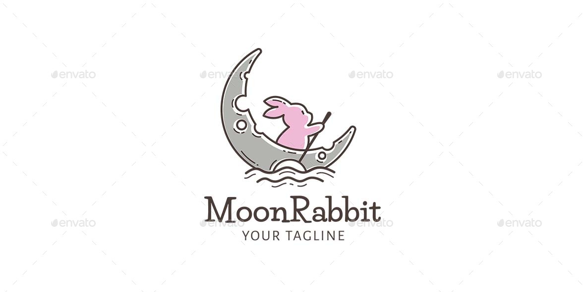 Moon Rabbit Logo, Logo Templates | GraphicRiver