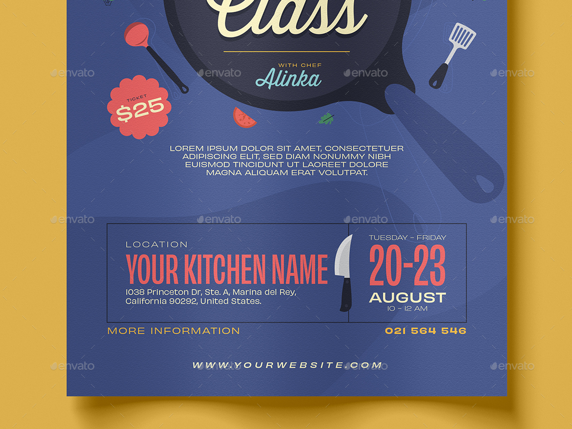 Cooking Class Flyer, Print Templates | GraphicRiver